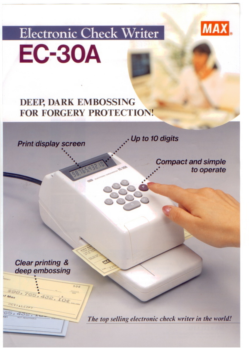 Max EC-30A 10位電子支票機_支票機_支票機_Q-辦公室儀器_歷山文儀中心
