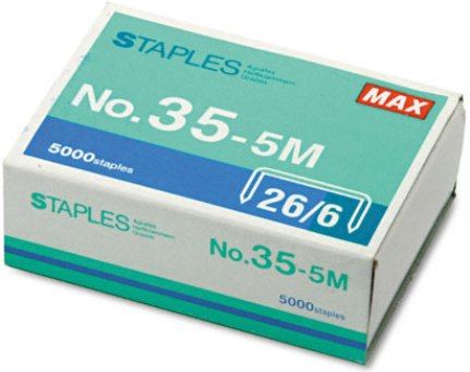 Max No.35-5M (26/6) Staples(5000's)_書釘及起釘器_F-釘書機打孔機_歷山文儀中心