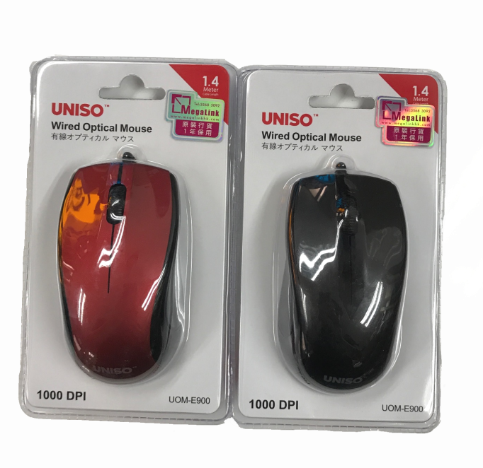 Uniso E900 1000dpi Wired Optical Mouse_滑鼠及鍵盤_O-電腦用品_歷山文儀中心