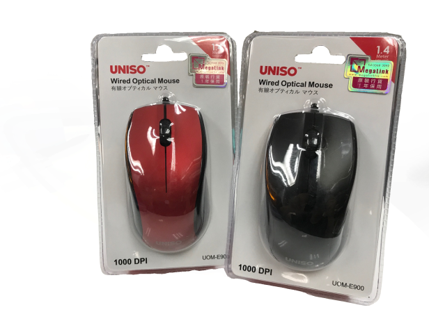 Uniso E900 1000dpi Wired Optical Mouse_滑鼠及鍵盤_O-電腦用品_歷山文儀中心