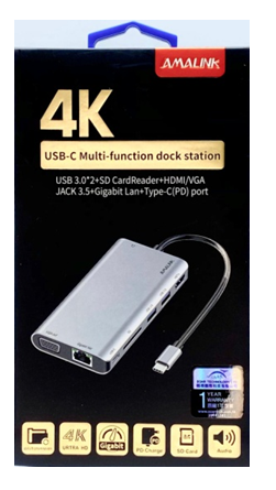 Amalink 9591B Type C 8 in 1 Hub_USB 周邊產品_O-電腦用品_歷山文儀中心