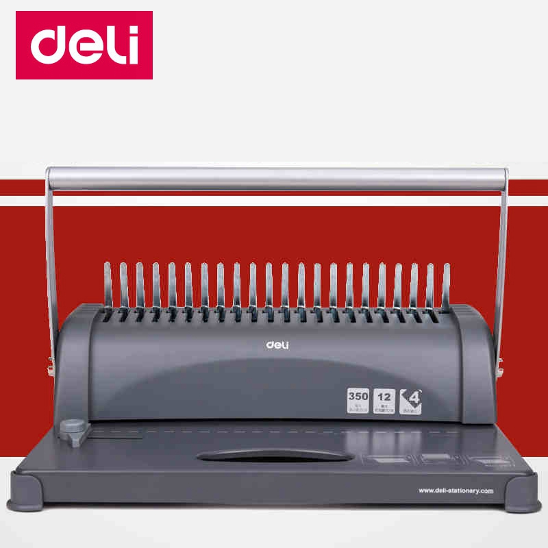 Deli E3871 U型手柄 手動膠圈釘裝機(12張)_膠圈釘裝機_釘裝機_Q-辦公室儀器_歷山文儀中心