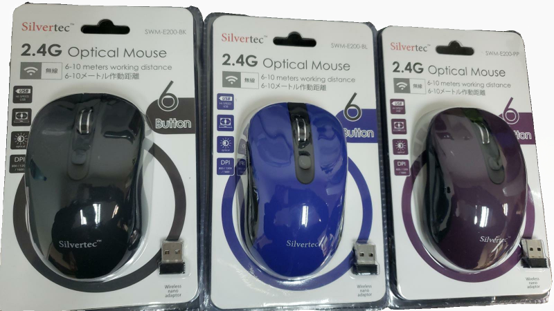 Silvertec SWM-E200 2.4Ghz 無線光學滑鼠-_滑鼠及鍵盤_O-電腦用品_歷山文儀中心
