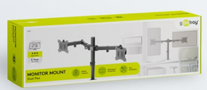 德國Goobay 58529(17-32吋)Monitor Mount Dual Pole座檯雙顯示屏活動支架_鍵盤托 及 Mon熒幕/平板 ...