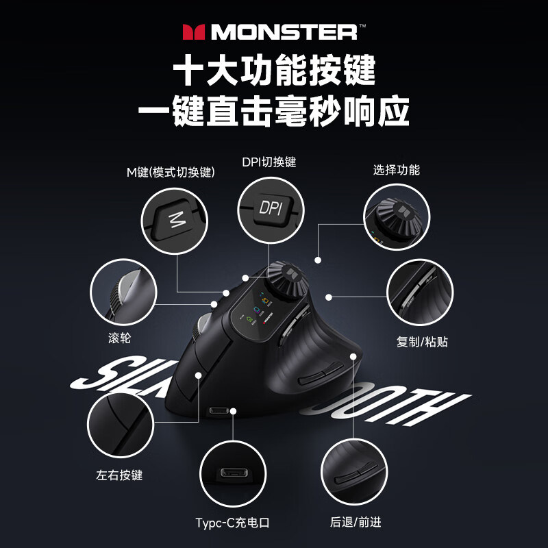 Monster AIRMARS M2 MAX (雙模式2.4G + BT)Wireless Mouse(4000dpi)_滑鼠及鍵盤_O-電腦 ...